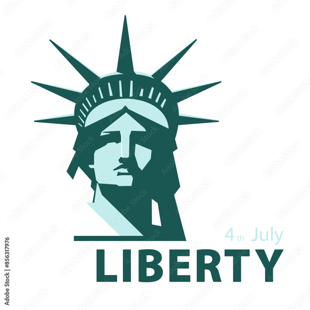 Statue of Liberty, 148 years old. USA Independence Day. Portrait of the ...