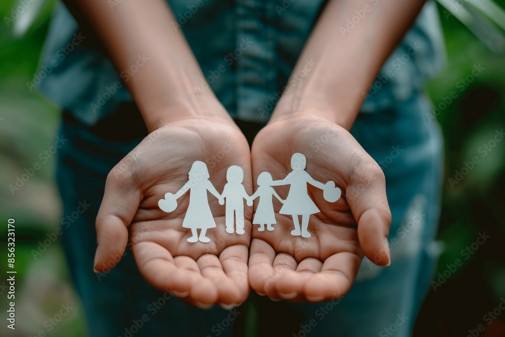 hands holding paper family cutout, Hands Holding Paper Family Cutout ...