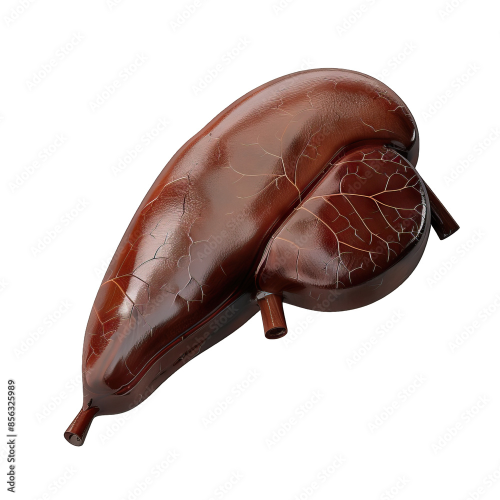 Human liver cell under a microscope, Isolated on transparent background ...
