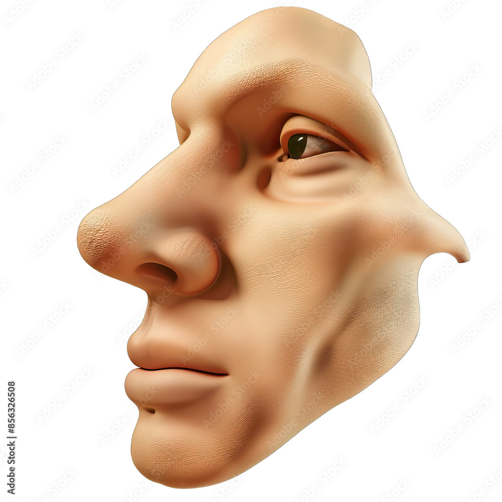 Fleshy model of the human nose, Isolated on transparent background PNG ...