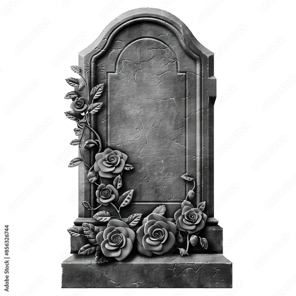 Tombstone marker with engraved name and dates, for remembering a loved ...
