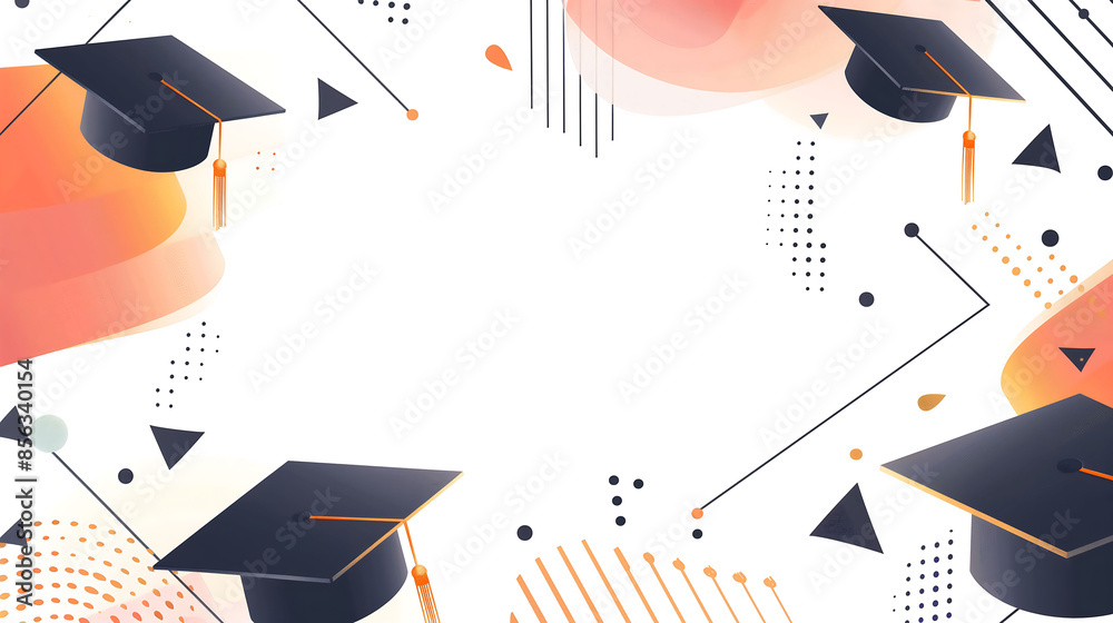 Titel Illustration, black graduation hat congratulations invitation ...