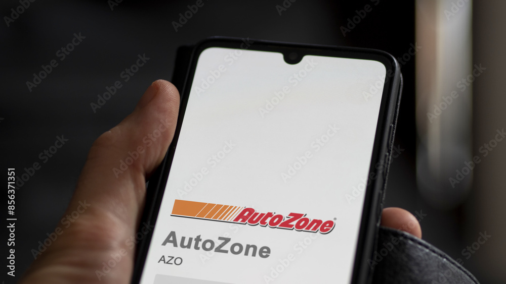 April 09th 2024 , Memphis, Tennessee. Close up on logo of AutoZone on ...