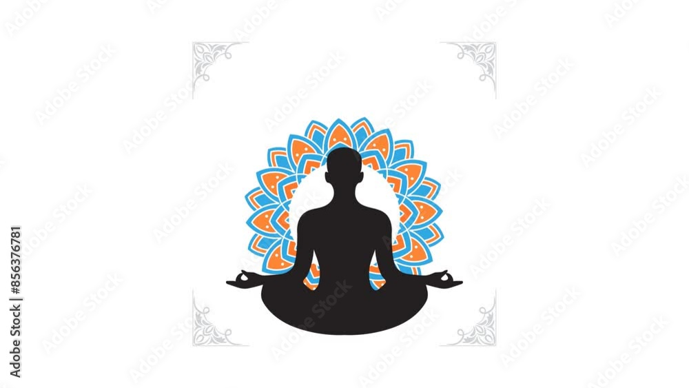 International Yoga Day, Animated Peace and Balance with Flat Animation ...