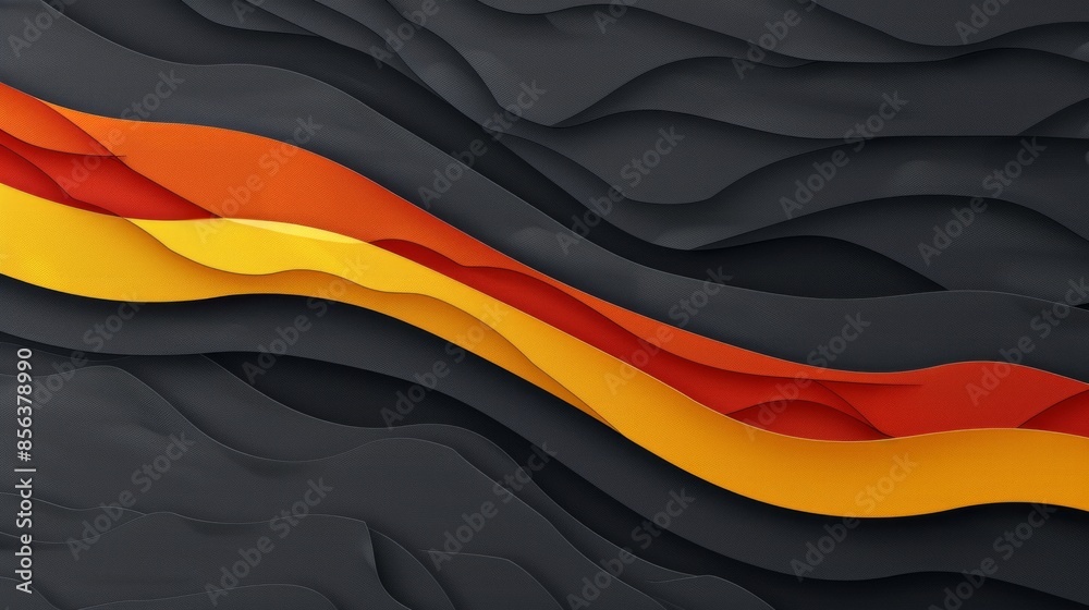 mockup of a paper design using the colors of the German flag, arranged ...