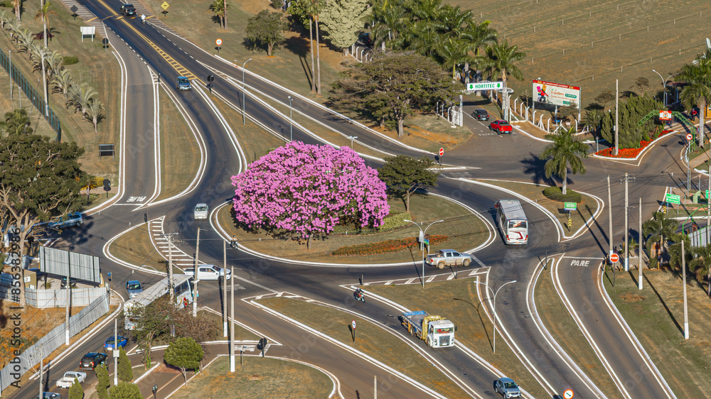 Holambra, Sao Paulo, Brazil - 6/18/2024. Imagem aérea do moinho na ...