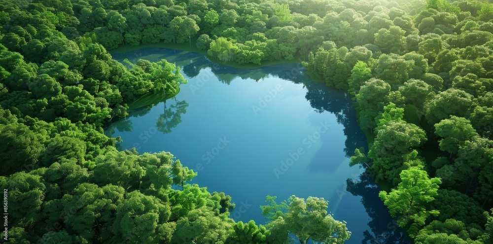 The rain forest lakes represent the continents of the world. Concept of ...
