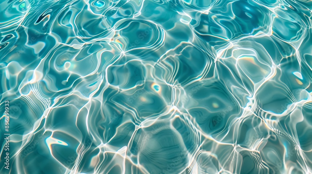 Rendering of water caustics in 3D. Texture of the surface of the water ...