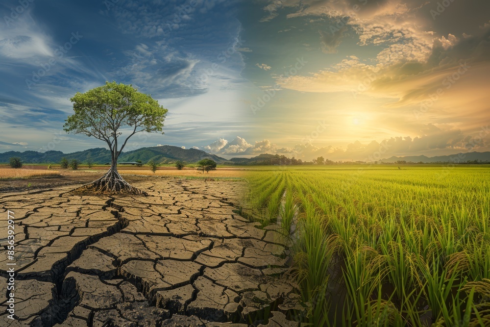 The concept of global warming and climate change is illustrated by a ...