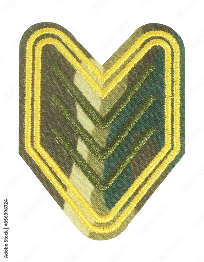 Embroidered emblem military rank epaulet symbol army sign isolated on ...