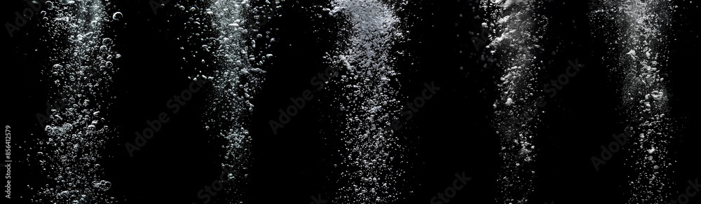 Fizzy bubbles in water from effervescent tablet pill in realistic ...
