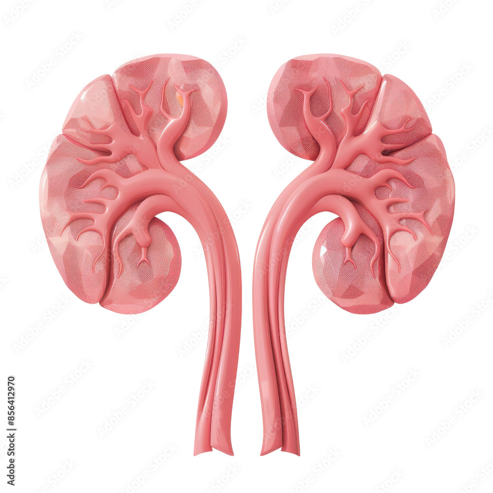 Human kidney illustration showing detailed anatomy, including renal ...