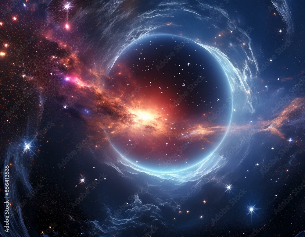 360 degree space nebula panorama, equirectangular projection ...