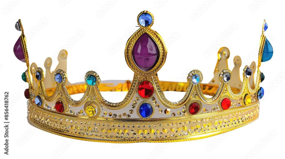 Majestic headpiece, crown isolated against a white background ...