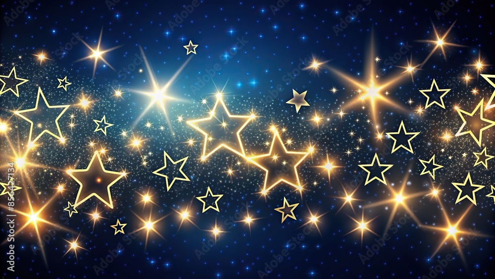 Abstract background of glowing stars in night sky with summer-themed ...