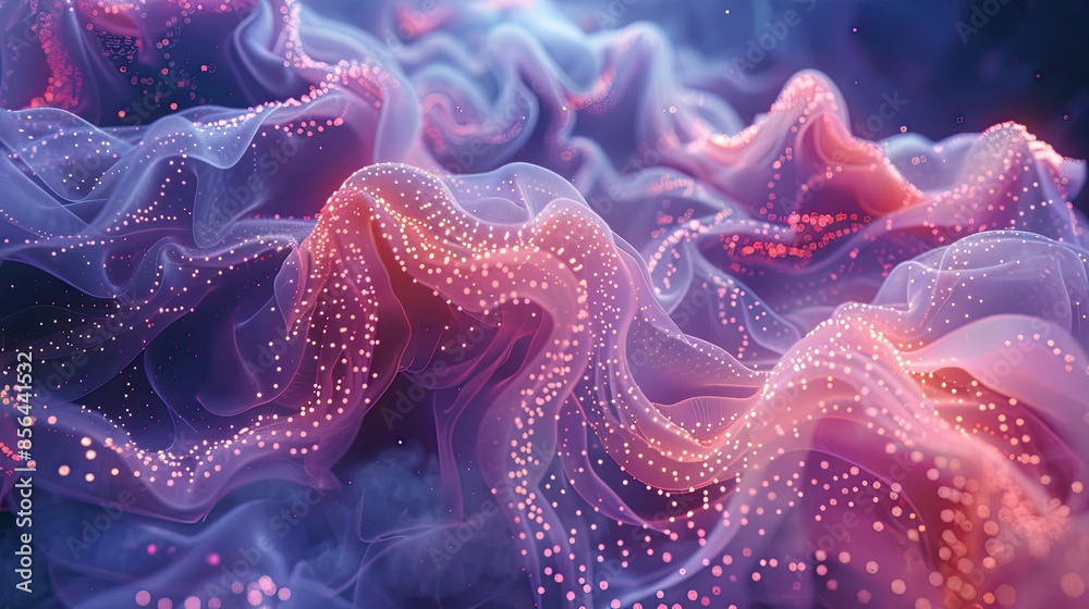 Professional wild abstract shapes, no gravity, neon lights, depth of ...