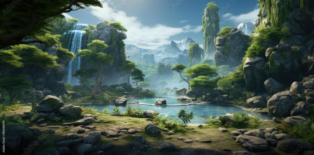 gamer backgrounds, desktop wallpapers, video games, nature, waterfall ...