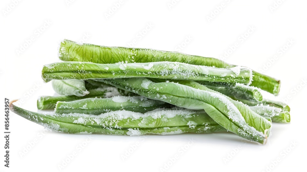 Deep freezing of vegetables Frozen food vegetables Frozen green beans ...