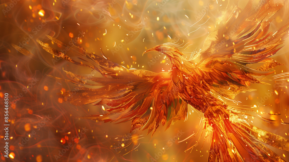 Phoenix bird fire fantasy firebird abstract magic 3D eagle animal ...
