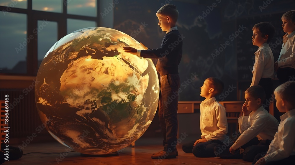 Science world and students learning about the earth with a teacher at ...