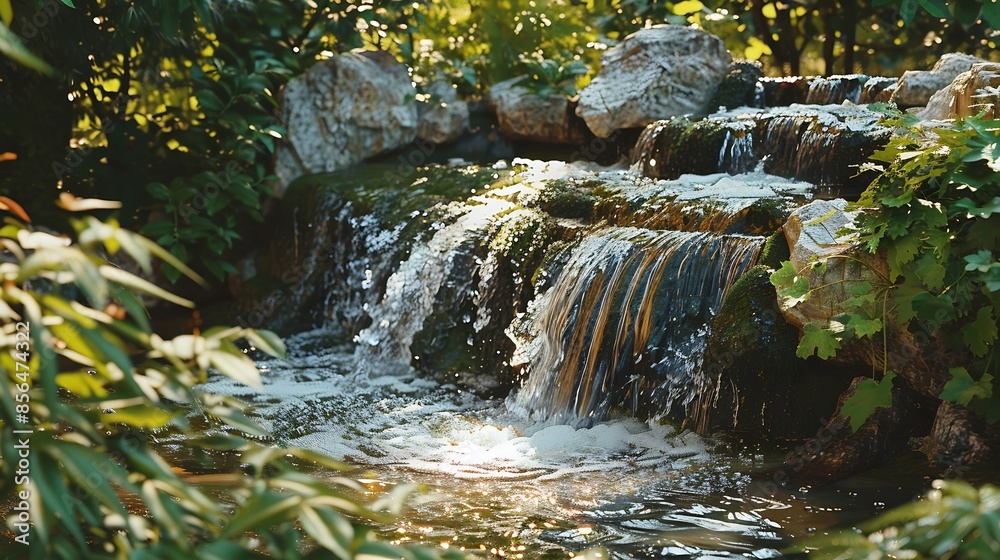 Landscaping streams and waterfalls a dam with a cascade gardening with ...