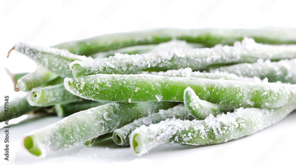 Deep freezing of vegetables Frozen food vegetables Frozen green beans ...