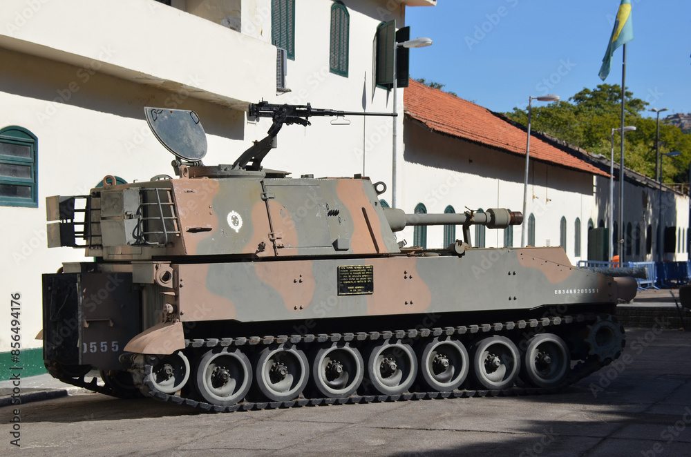 The M108 AP self-propelled howitzer is an armored vehicle on tracks manufactured in the United ...