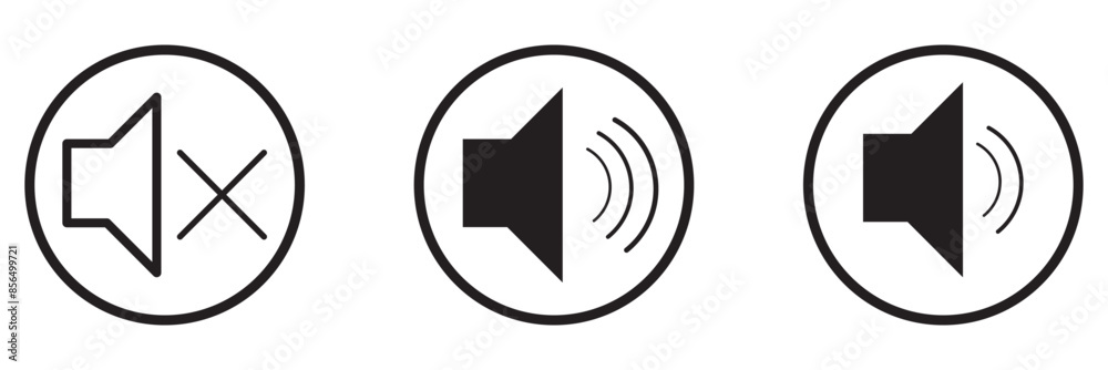 Speaker icon set. volume icon vector. loudspeaker icon vector. sound ...