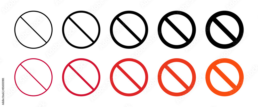 Prohibition Icon Set. Prohibited Symbol Isolated on White Background ...