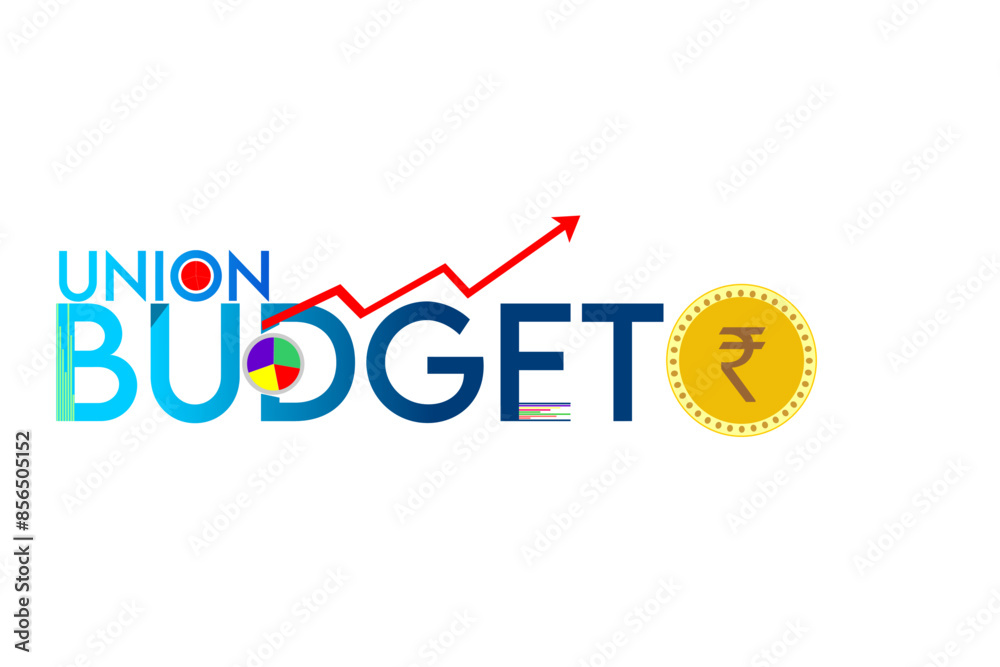 Indian Union Budget, India economy, finance icon, Indian rupee coin ...