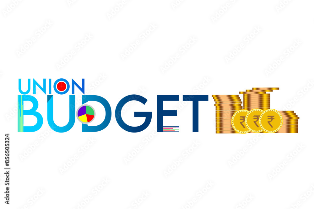 Indian Union Budget, India economy, finance icon, Indian rupee coin ...