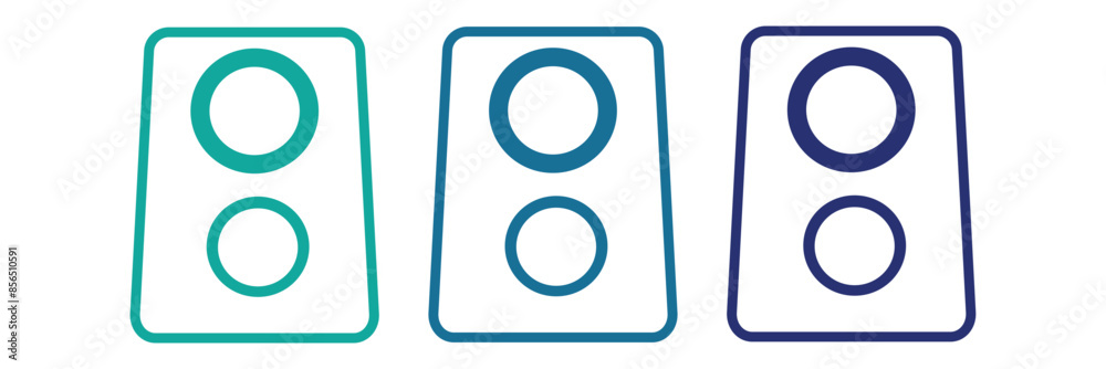 Speaker Icon. Loud music home system symbol. Vector set of audio bass ...