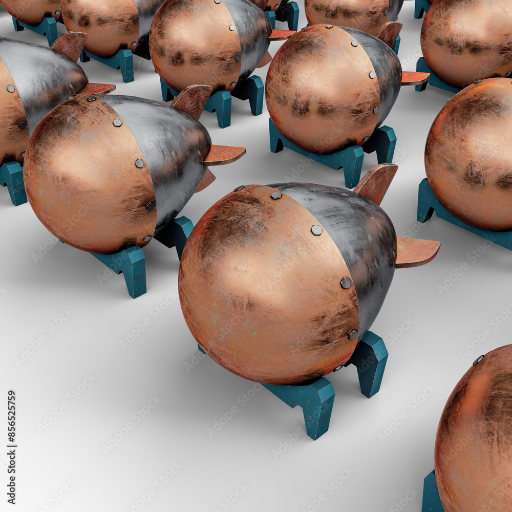 Atomic Nuclear Bomb on White Background. One of the Nuclear War Symbol ...