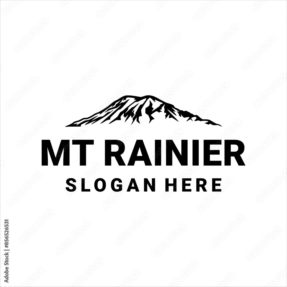 Mount Rainier vector logo with masculine style design Stock Vector ...