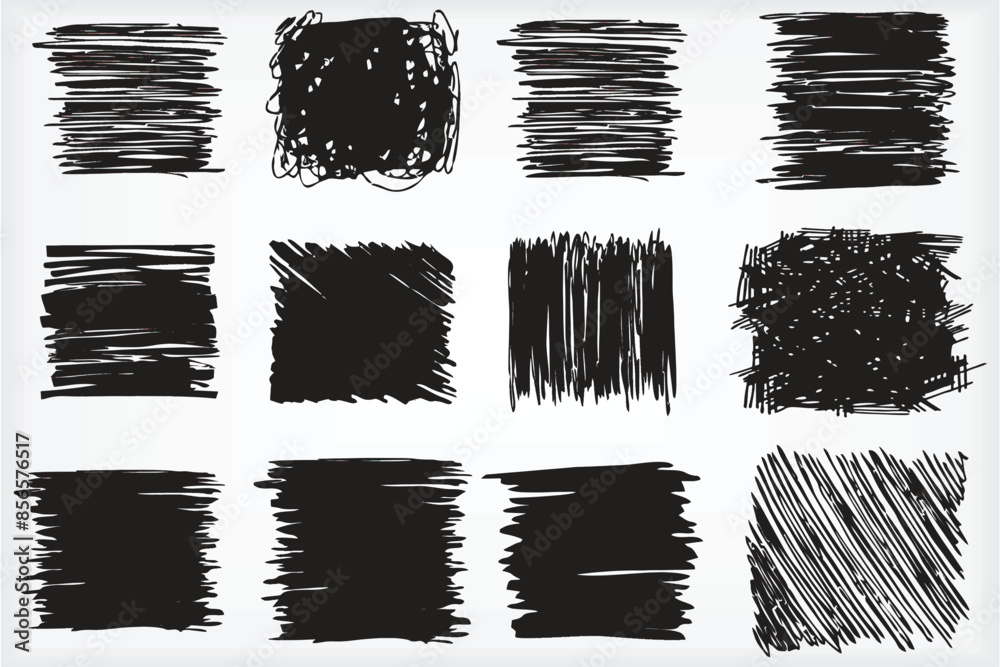 Hatching patterns backgrounds. Abstract hand drawn backgrounds. Linear ...