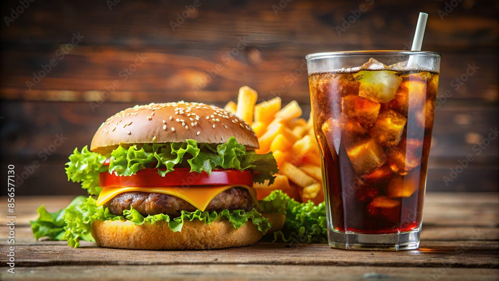 Soda with fast food, created with Generative AI technology Stock ...