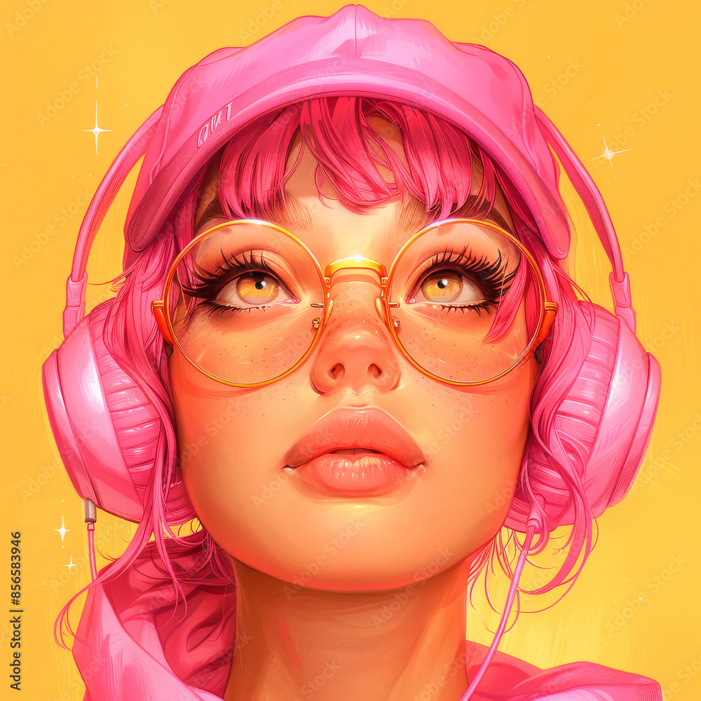 Generation Alpha Portrait. Generated image. A digital illustration of a ...