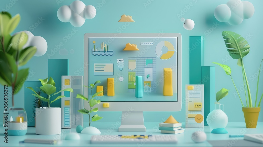 Design a visually appealing homepage with a 3D background that ...
