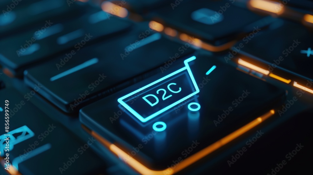 D2C or direct to consumer logistics concept. E-commerce. Illustration ...