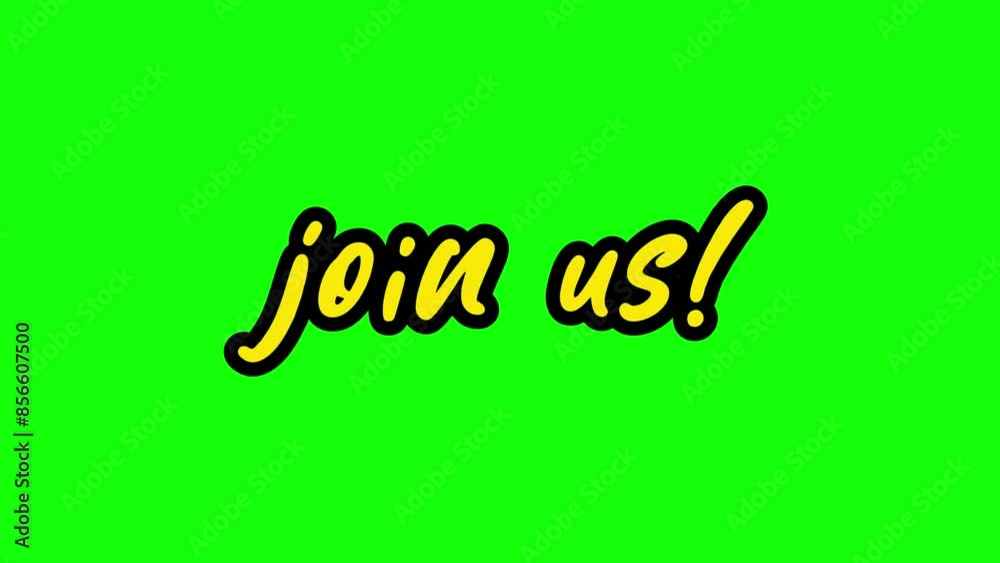 Join us word Text animation with green screen background. We are hiring ...
