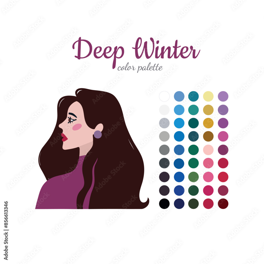 Seasonal color analysis. Color guide for stylist, palette for type ...