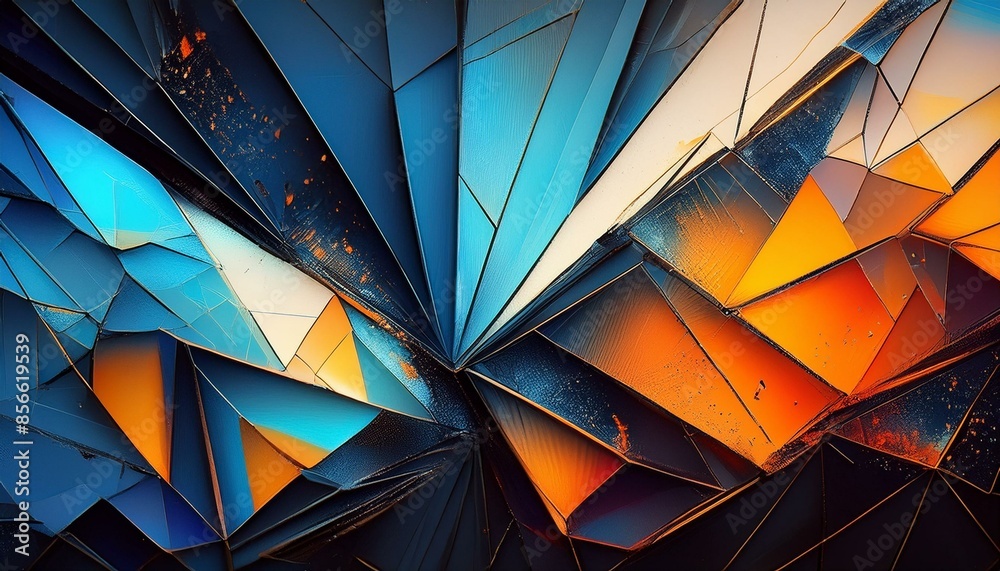 Damaged display with broken glass, dust and scratches. Color ...