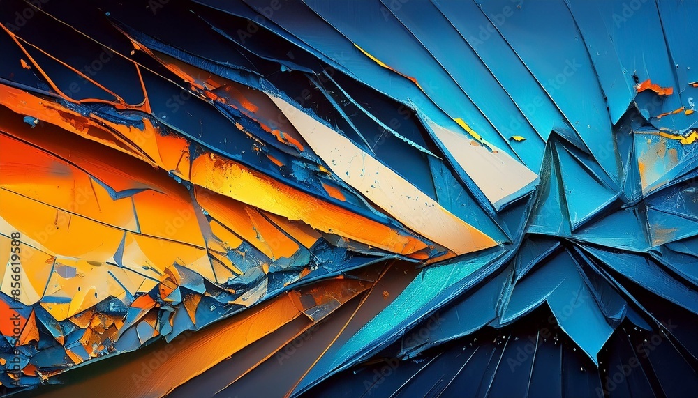 Damaged display with broken glass, dust and scratches. Color ...