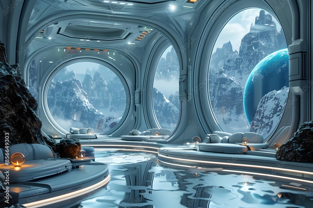 The Interior of a Highly Advanced Self-Sustaining Habitat Where ...