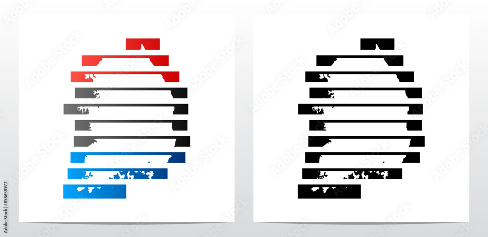 Behind Bars Prison Stripe Lines Map Of South Korea Stock Vector | Adobe ...