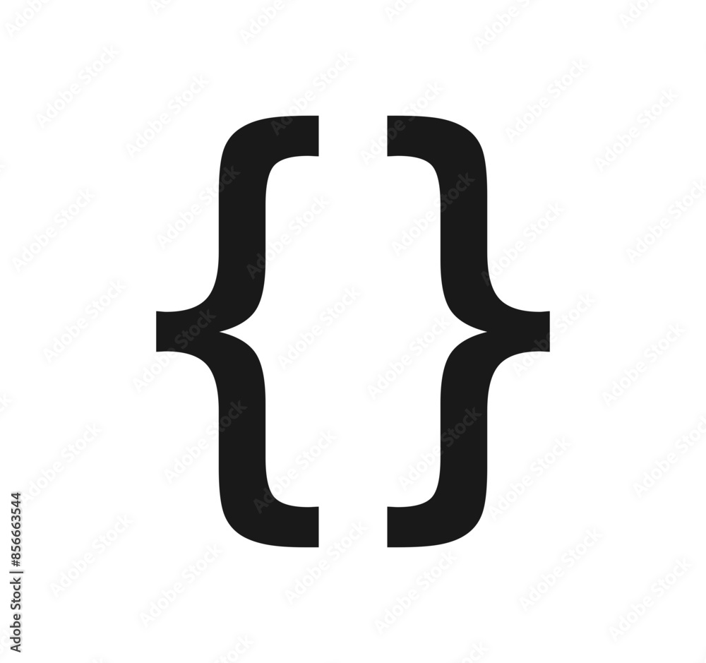 Curly braces symbol and dobule braces, symmetric sign for text quote ...