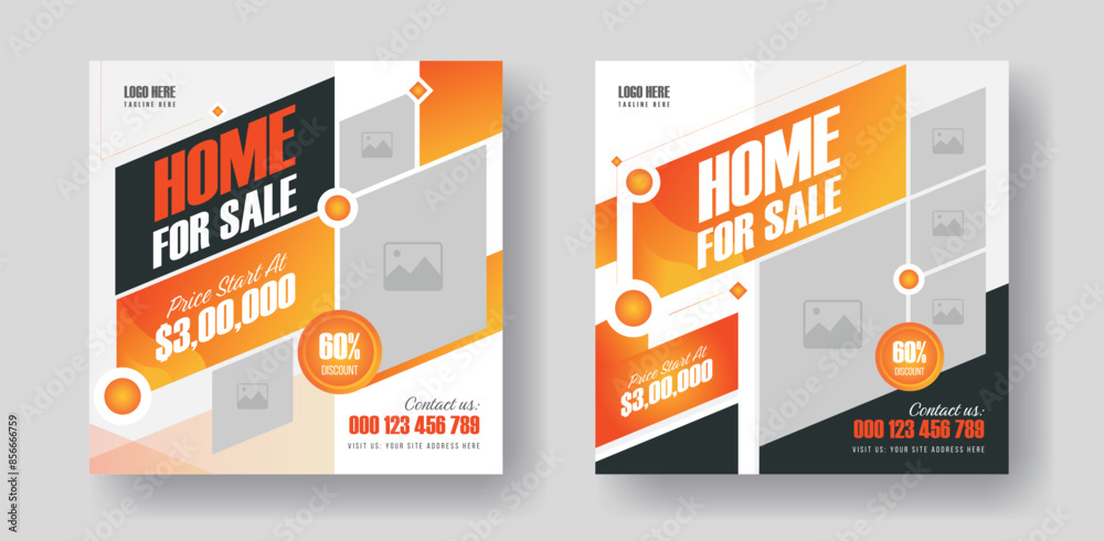 Elegant house or property social media square post template vector ...