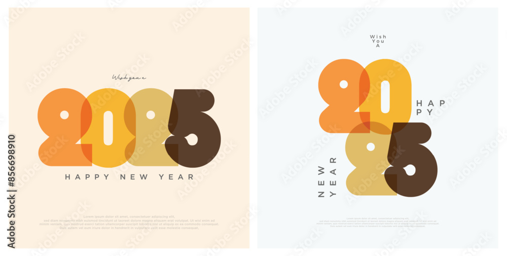 Vetor do Stock: New Year 2025 with stacked numbers and with a touch of ...