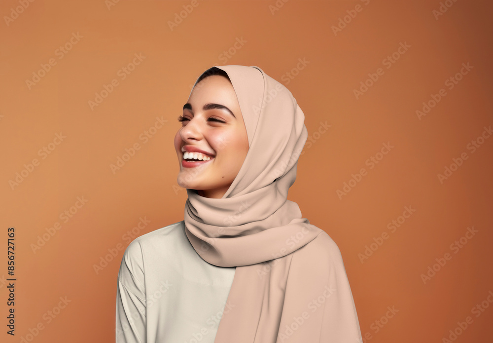 Muslim Woman Wearing Hijab Mockup With Generative AI Stock Template ...