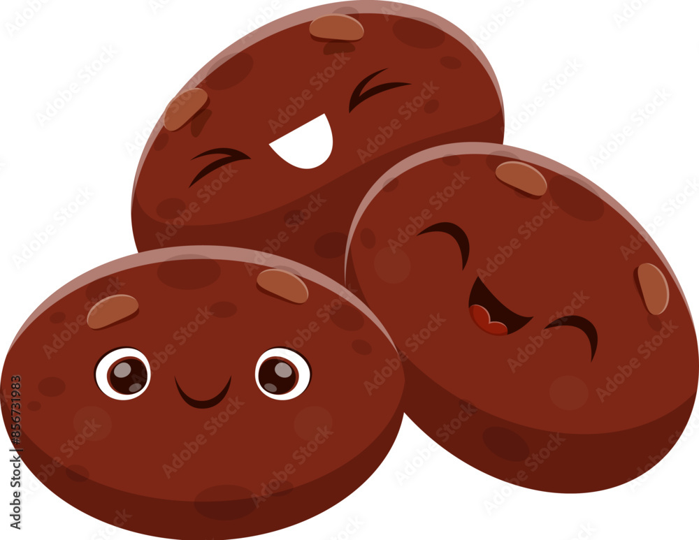 Cartoon poop emoji. Isolated vector three poo emoticons with winking ...